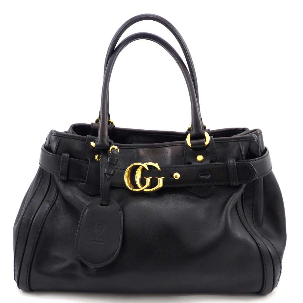 【楽天市場】GUCCI グッチ GGランニング ハンドバッグ レザー 247183 トートバッグ ブラック ゴールド金具 レディース カバン ...