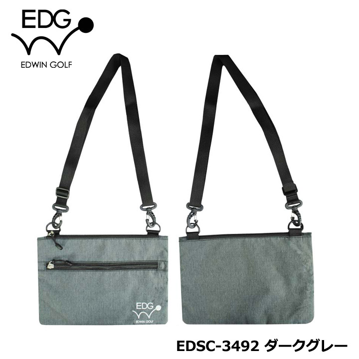 【楽天市場】EDWIN GOLF サコッシュ EDSC-3492 (ダークグレー) ショルダーストラップ付ポーチ エドウィン レザックス ...
