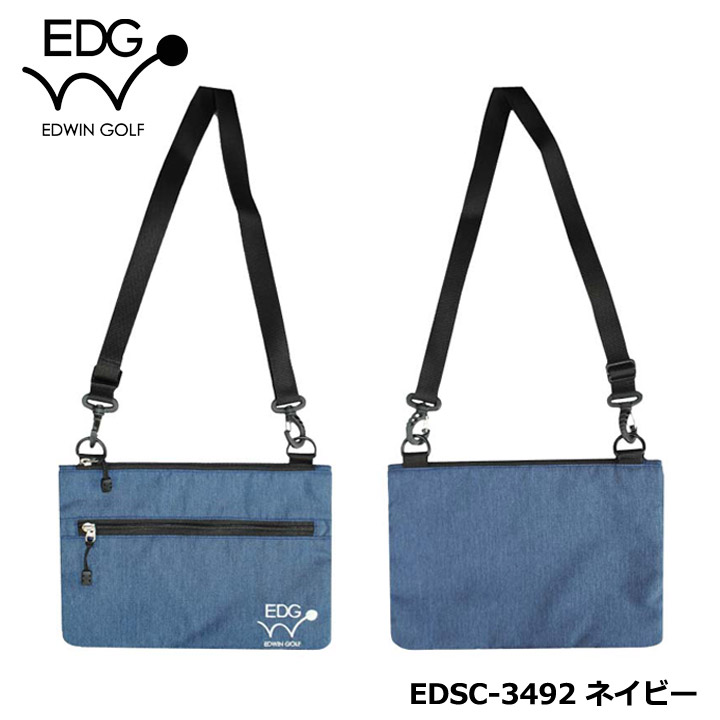 【楽天市場】EDWIN GOLF サコッシュ EDSC-3492 (ネイビー) ショルダーストラップ付ポーチ エドウィン レザックス ...