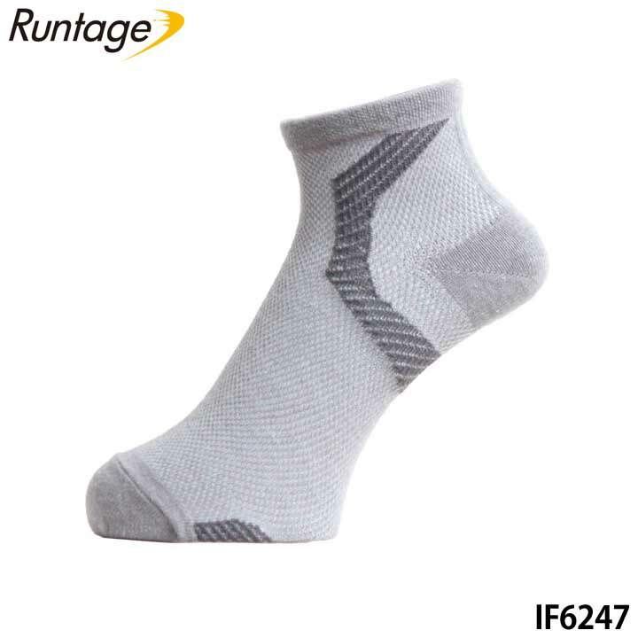 【楽天市場】ランテージ IF6247 アスリートサポートソックス AIR スポーツソックス グレー 男女兼用 Runtage ATHLETE ...