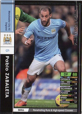 【楽天市場】WCCF 13-14 039 マンチェスターシティ パブロ・サバレタ：フルアヘッド