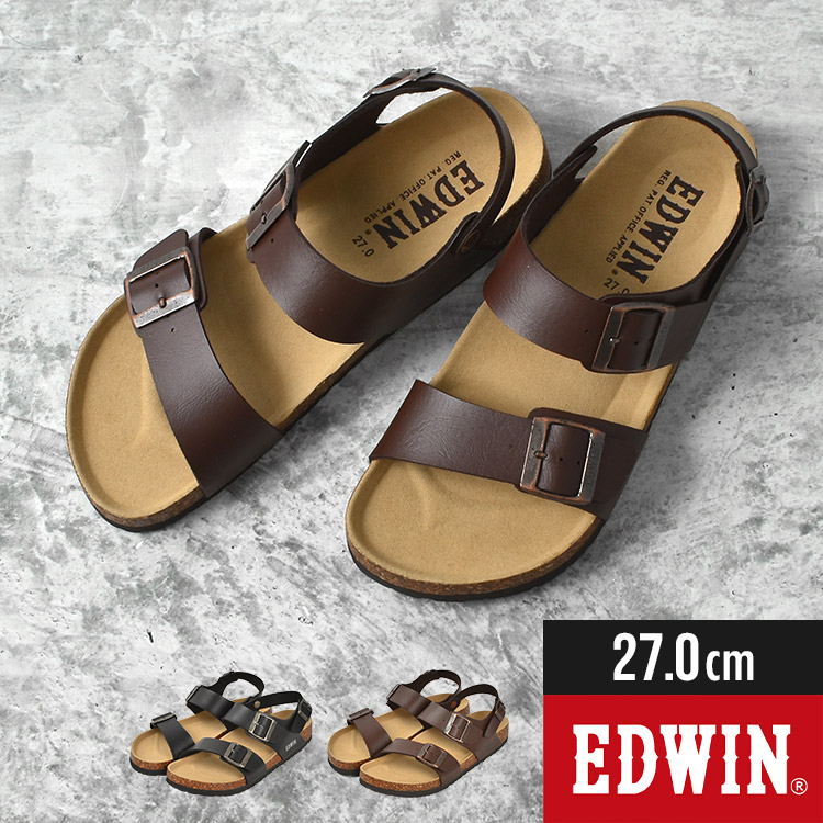 【楽天市場】エドウィン サンダル メンズ EB1002 コンフォートサンダル 靴 おしゃれ 夏用 27cm EDWIN フットベット かかと付き 幅広 甲高 カジュアル 春 疲れない シンプル ...