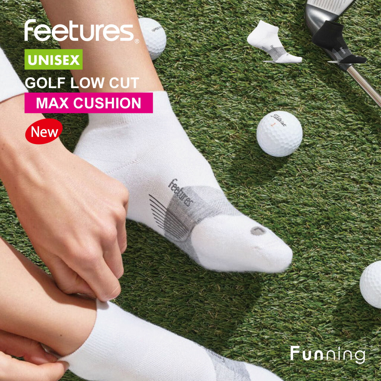 【楽天市場】【25秋冬新登場】Feetures フィーチャーズ GOLF LOW CUT Max Cushion ゴルフソックス ユニセックス ...