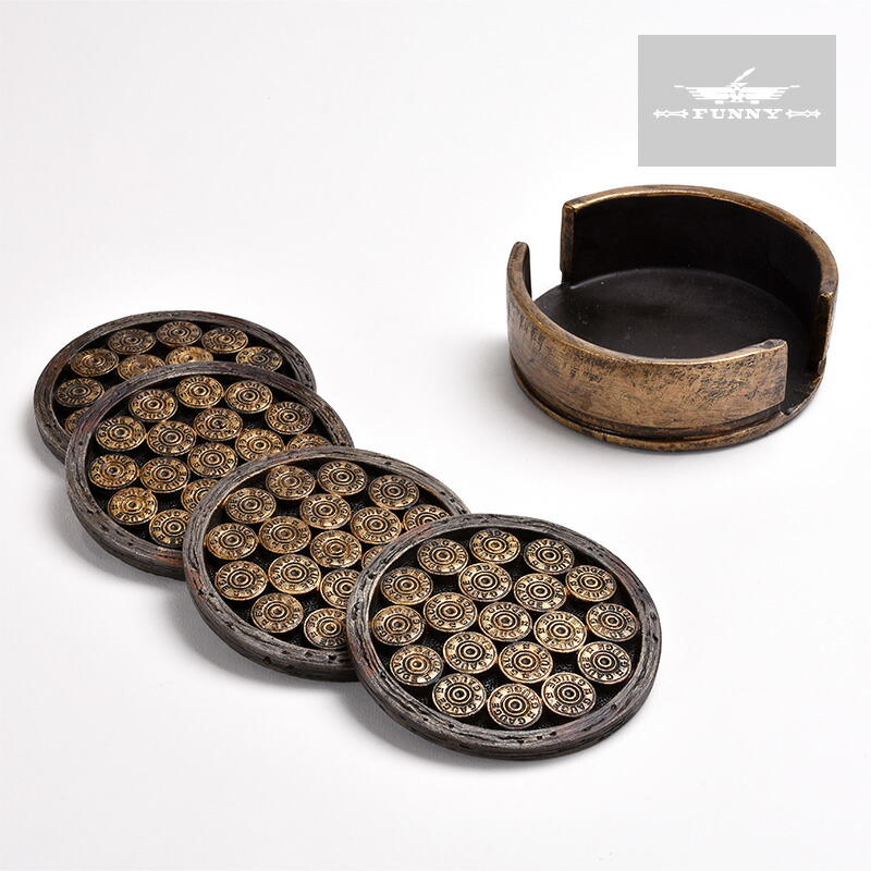 【楽天市場】【FUNNY公式ストア】 インポート コースターセット [BULLET COASTER SET] バレット 弾丸 ウエスタン ...