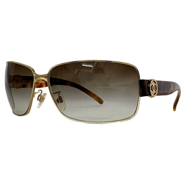 【楽天市場】【送料無料】 シャネル サングラス ブラウン グラデーション ゴールド べっ甲風 ココマーク 4151 ec-19915 美品 ...