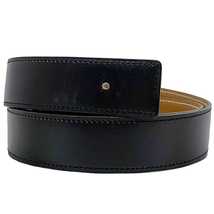 【楽天市場】【送料無料】 エルメス ベルト ブラック キャメル ブラウン ec-20459 未使用 美品 95cm バックルなし レザー トゴ ...