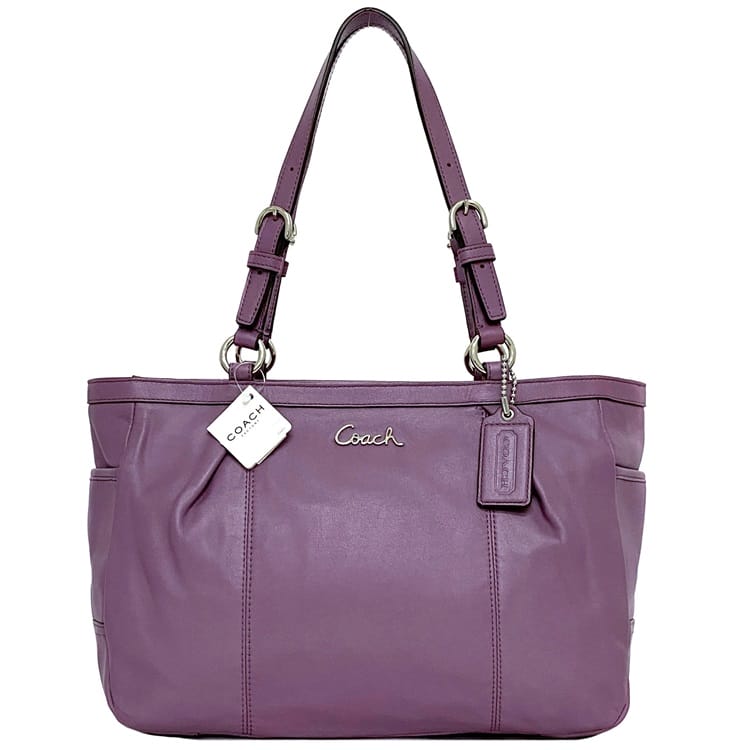 【楽天市場】【送料無料】 コーチ トートバッグ ec-21309 パープル F17721 美品 レザー 中古 COACH 肩掛け 軽い ...