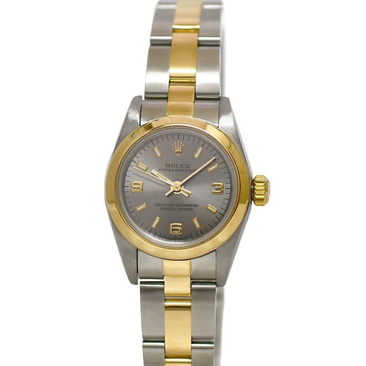 【楽天市場】【送料無料】 ロレックス 腕時計 オイスターパーペチュアル f-21375 シルバー ゴールド 67183 レディース OH済 ...