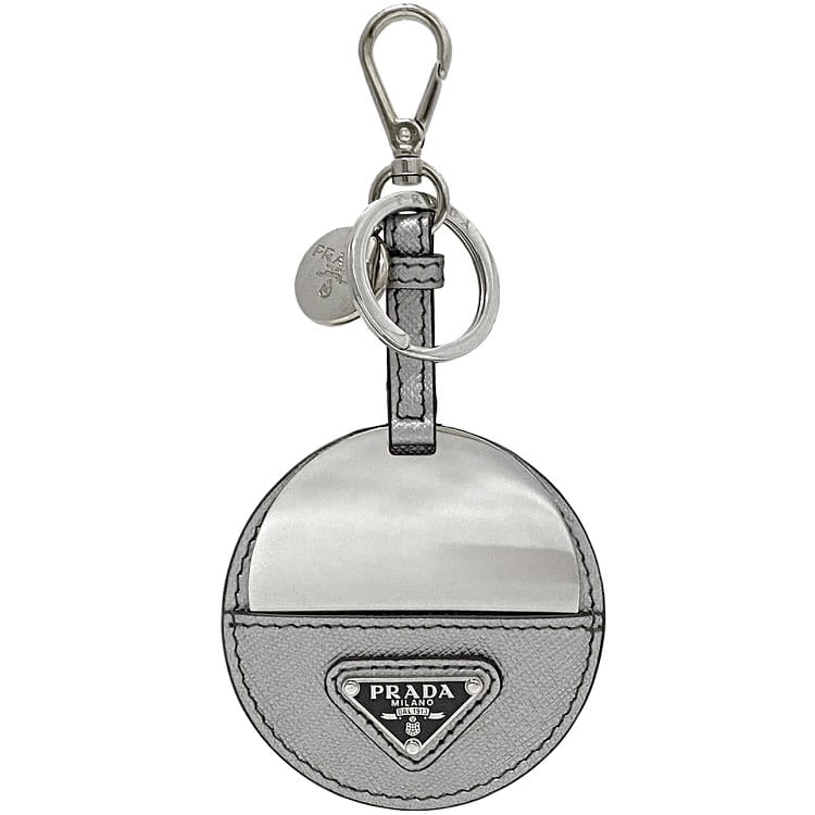 【楽天市場】【送料無料】 プラダ ミラー チャーム f-22197 シルバー 1TL489 美品 サフィアーノ レザー 中古 PRADA キー ...
