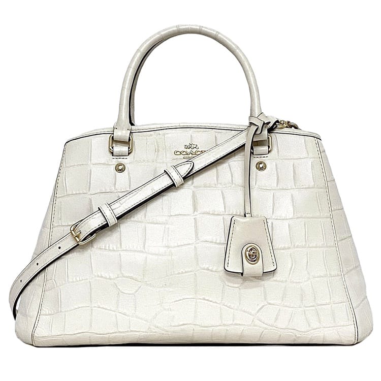 【楽天市場】【送料無料】 コーチ 2way バッグ ec-22331 ホワイト ベージュ F37097 美品 レザー 中古 COACH 型押し ...