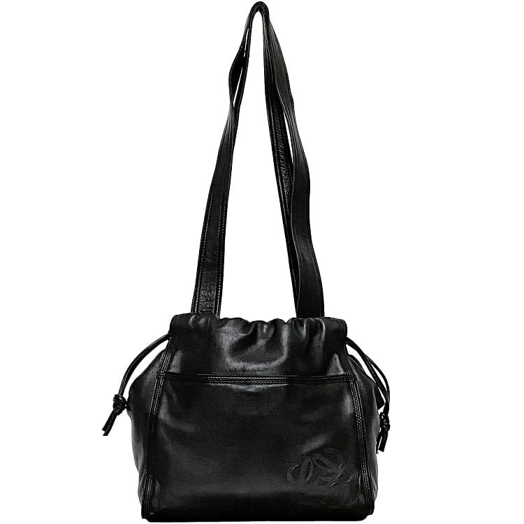 【楽天市場】【送料無料】 ロエベ ショルダーバッグ ec-22453 ブラック アナグラム 美品 ナパレザー 中古 LOEWE 巾着 黒 ...