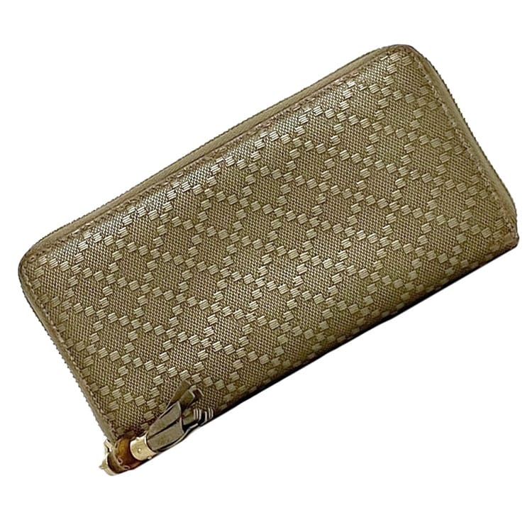 【楽天市場】【送料無料】 グッチ ラウンドファスナー 長財布 ec-22613 ゴールド ディアマンテ バンブー 224253 財布 レザー ...