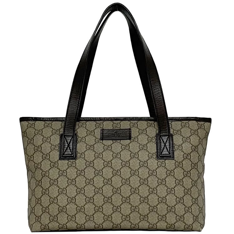 【楽天市場】【送料無料】 グッチ トートバッグ ec-22855 ベージュ ブラウン GGスプリーム 181086 美品 PVC レザー 中古 ...