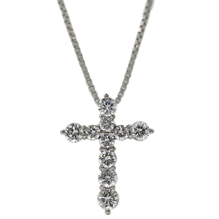 【楽天市場】クロス ネックレス シルバー f-19998 1ct ダイヤ 新品 仕上げ済み Pt850/Pt900 ダイヤモンド Sランク ...