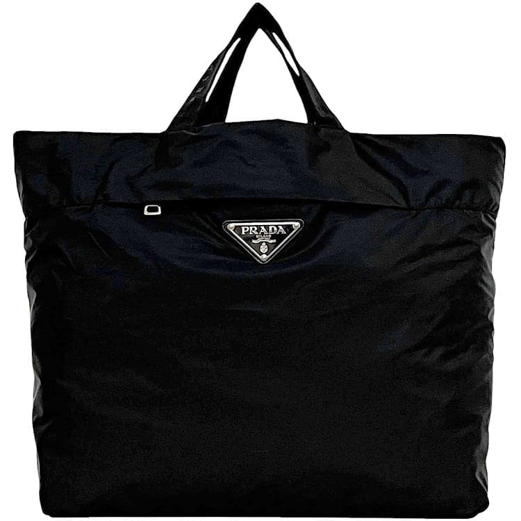 【楽天市場】プラダ トートバッグ ec-24173 ブラック NERO テスート 1ARA13 美品 ナイロン 中古 8 PRADA エコバッグ 黒 ポーチ付き 折りたたみ 大容量 三角 ロゴ ...