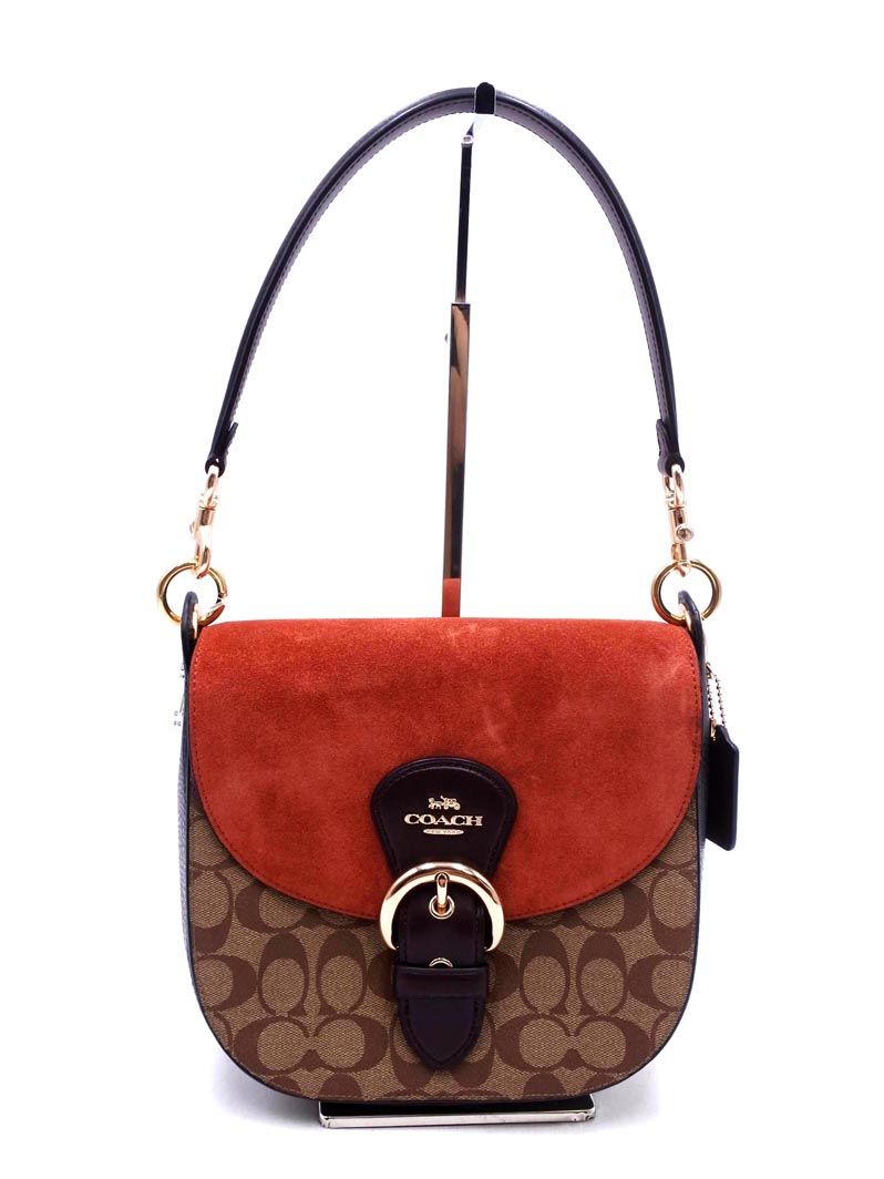 【楽天市場】新品 COACH コーチ C5692 2WAY シグネチャー ハンド バッグ ベージュxオレンジ ☆ eia5 レディース ...