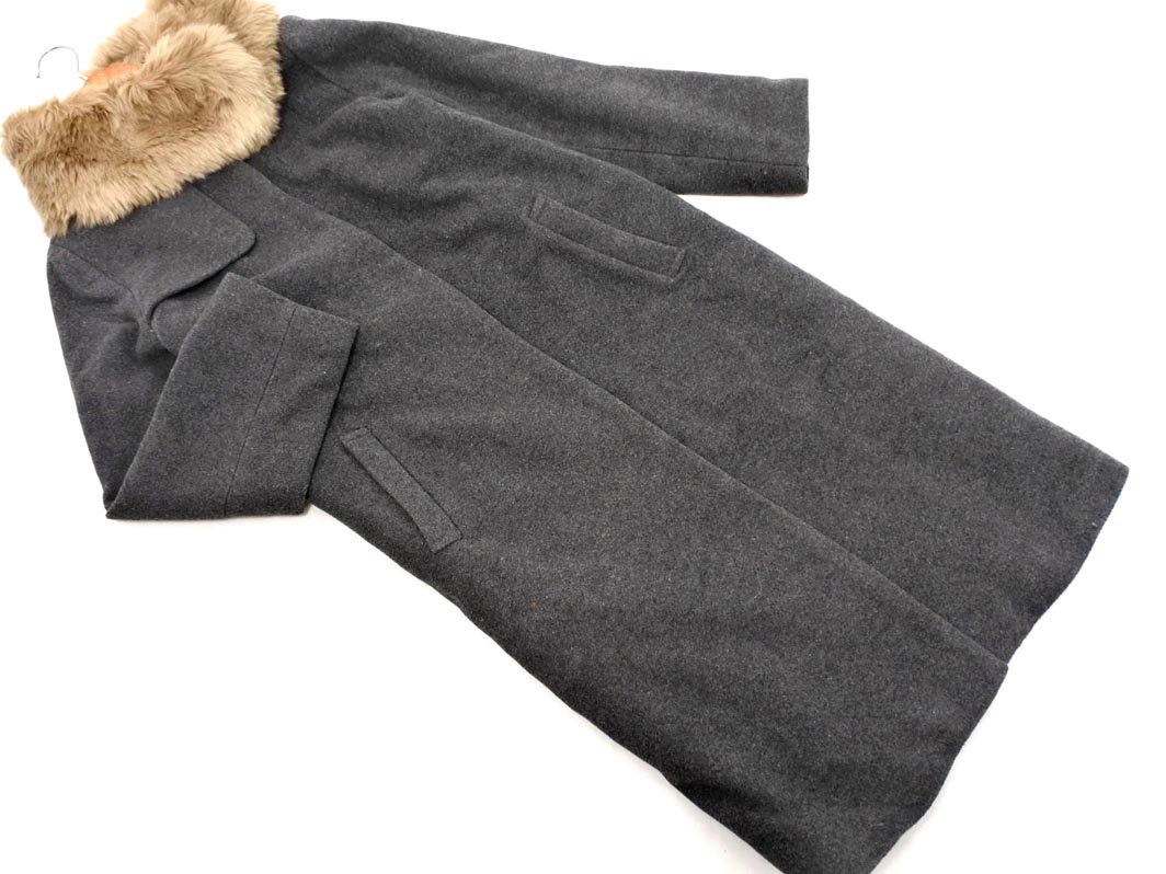 【楽天市場】KBF ケービーエフ アーバンリサーチ フェイクファー ウール混 ノーカラー コート sizeONE/グレー ☆ ejc2 ...