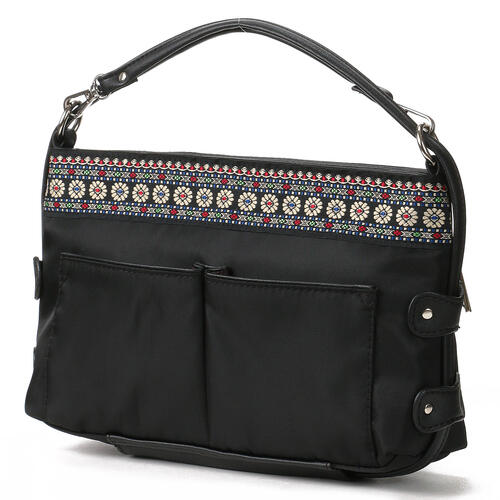 【楽天市場】本格多機能バッグ ポシェット himoシダイ ヒモシダイ チロリアンテープ付き ブラック（4WAY バッグインバッグ インナー ...