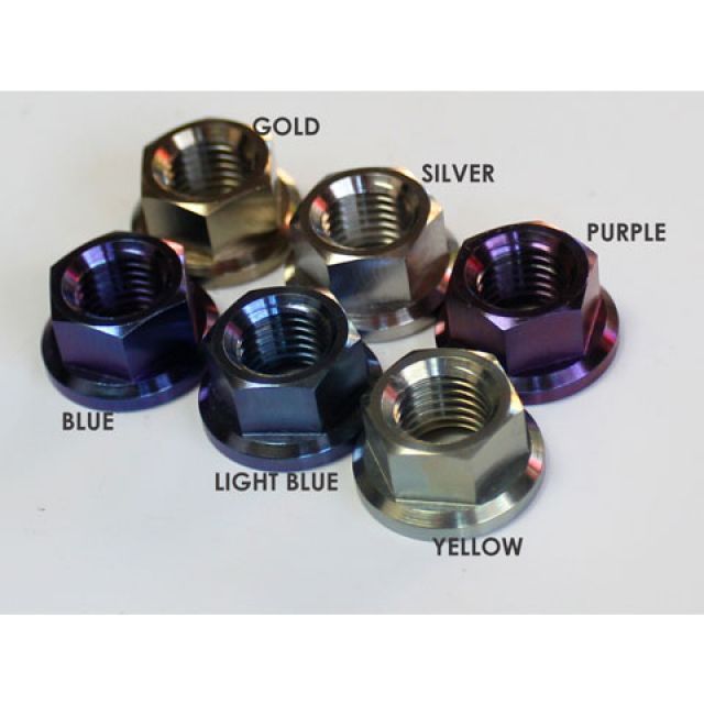 【楽天市場】TITANIUM64 フランジナットM10 P1.25 カラー 陽極酸化 ライトブルー 64NUT-M10C チタニウム64 その ...