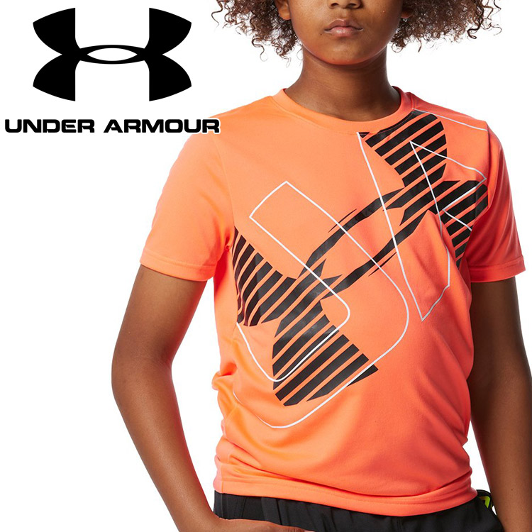 【楽天市場】メール便対応 アンダーアーマー UAテック ショートスリーブTシャツ 〈スーパービッグロゴ〉 1378273-877 ジュニア ...