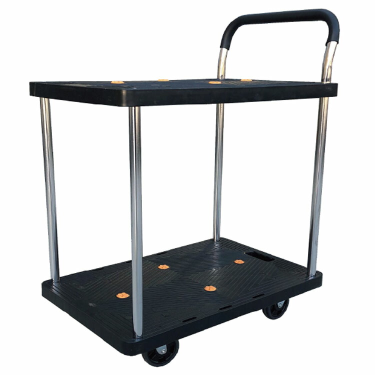 【楽天市場】台車 2段 静音キャスター 静かな樹脂台車2段 AK-150-2B台車 2段 静音キャスター 運搬 樹脂台車 2段台車 組立式 ...