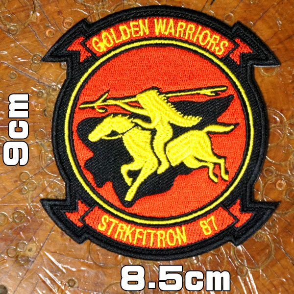 【楽天市場】ミリタリーワッペン【VFA-87（第87戦闘攻撃飛行隊）「ゴールデン・ウォーリァーズ」SQパッチ】US NAVY アメリカ海軍 ...