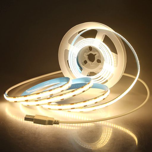 【楽天市場】ALITOVECOBテープライトUSBledテープ5V2M320Leds/M3000K電球色フレキシブル高密度LEDテープライト ...