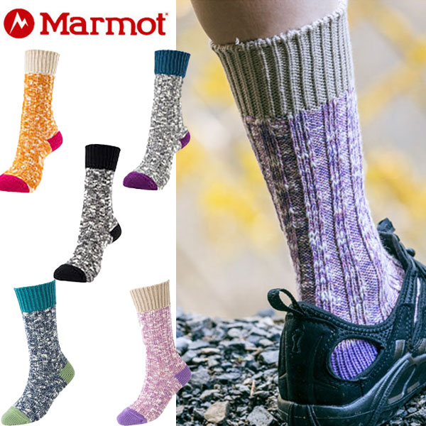 【楽天市場】送料無料 メール便発送 即納可☆【Marmot】マーモット 中厚手 リブソックス レディース アウトドア 靴下 TOCSJB66 ...