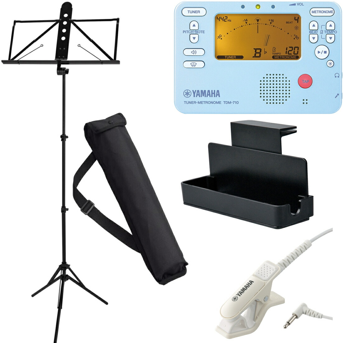 【楽天市場】YAMAHA ヤマハ MS-260AL アルミ譜面台 ケース付 TDM-710BLM ブルー チューナーメトロノーム マイク付 MS-RKDX 譜面台ラックデラックス セット ...