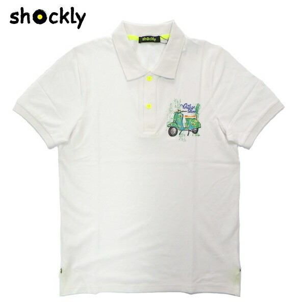 【楽天市場】shockly(ショックリー)ウォッシュド加工ストレッチ半袖ポロシャツ/ホワイト：GALSON gallery