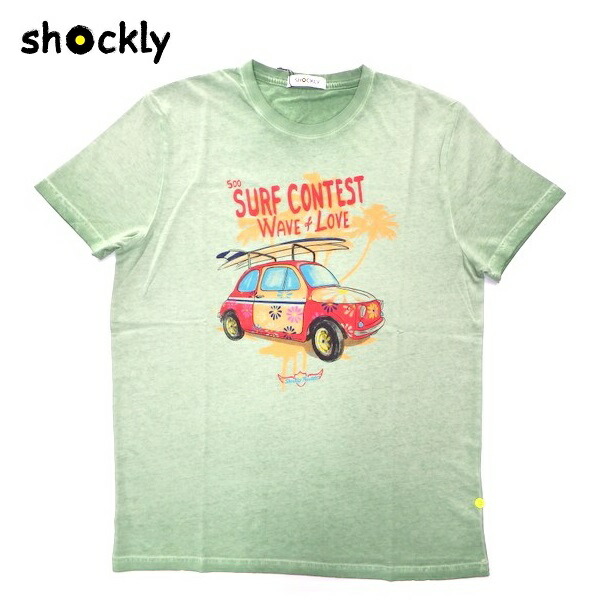 【楽天市場】shockly(ショックリー)プリント半袖Tシャツ/グリーン(製品染め)：GALSON gallery