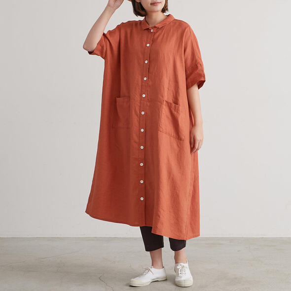 【楽天市場】HEAVENLY ヘブンリー ワンピース レディース 全4色 レディースフリー LINEN WIDE SHIRT ONEPIECE ...