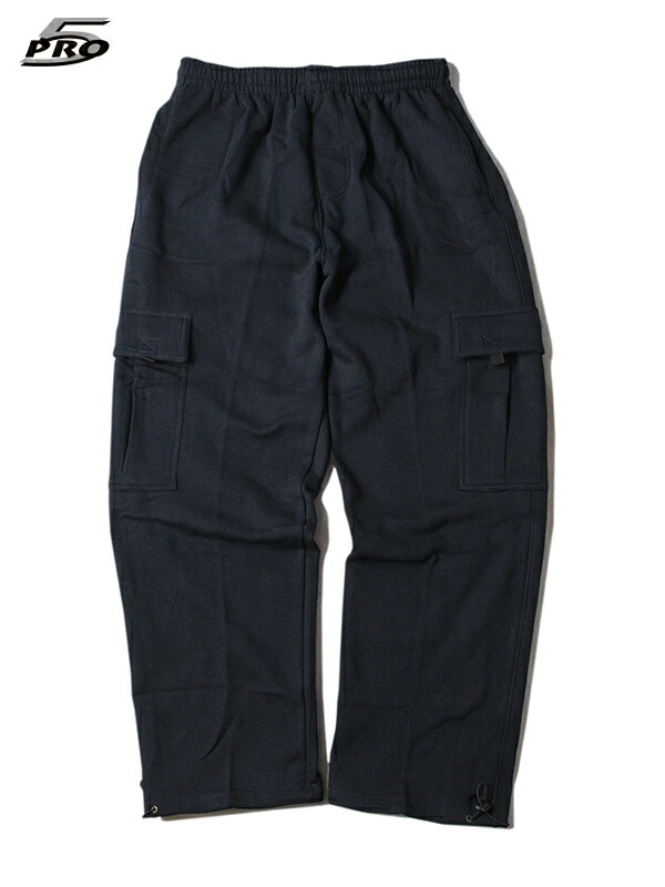 【楽天市場】【USモデル】PRO5 14oz HEAVY WEIGHT FLEECE SWEAT CARGO PANTS navy プロ ...