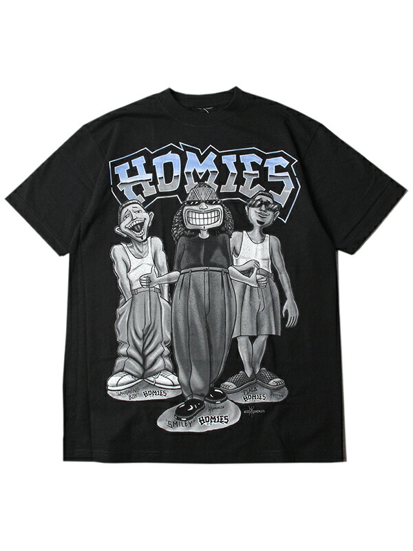 【楽天市場】【インポート】HOMIES LAUGHING BAY SMILY FLACO TEE SHIRTS black ホーミーズ T ...