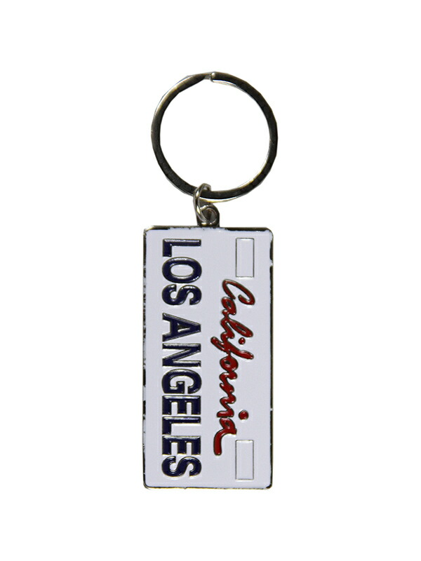 【楽天市場】メール便対応1点まで【インポート】CALIFONIA NUMBER PLATE KEY HOLDER silver/white ...