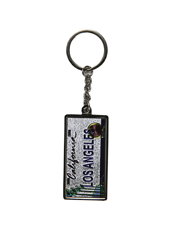 【楽天市場】メール便対応1点まで【インポート】CALIFONIA NUMBER PLATE KEY HOLDER silver カリフォルニア ...