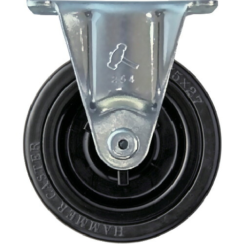 【楽天市場】[プレート式ゴムキャスター]ハンマーキャスター（株） ハンマー 固定式ゴム車輪 75mm 420R-R75-BAR01 1個【125-2941】：ものづくりのがんばり屋