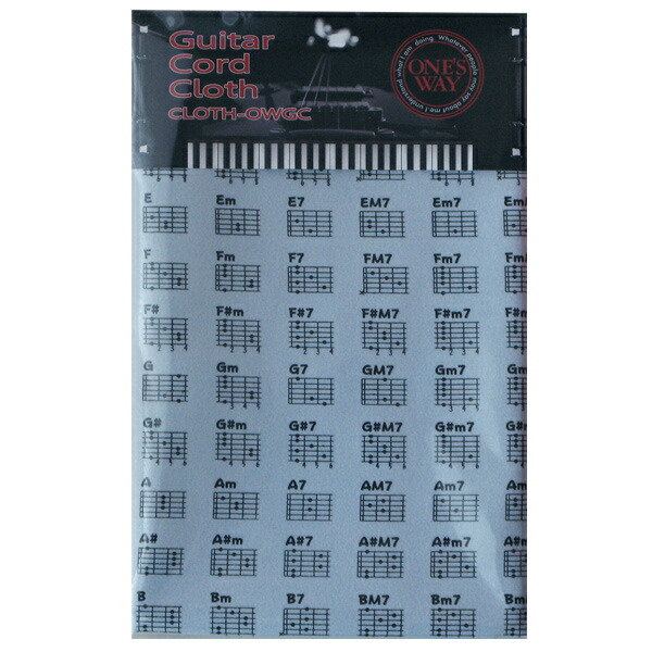 【楽天市場】【4月10日まで、ポイントUP！】ギターコード表付きクロス ONE'S WAY ワンズウェイ ギターコード・マイクロファイバー ...