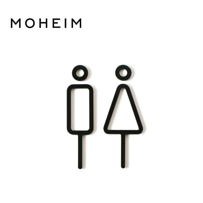 【楽天市場】MOHEIM / モヘイム SIGNS RESTROOM (2pcs / black) サインズ レストルーム ブラック ...
