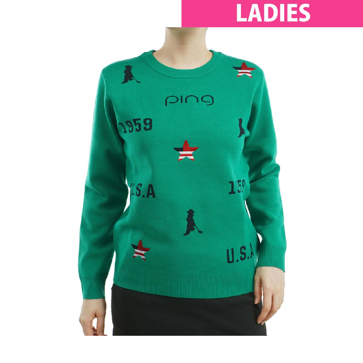 【楽天市場】ピン PING Mr.PING USA クルーネックセーター レディス：GDOゴルフショップ 楽天市場店
