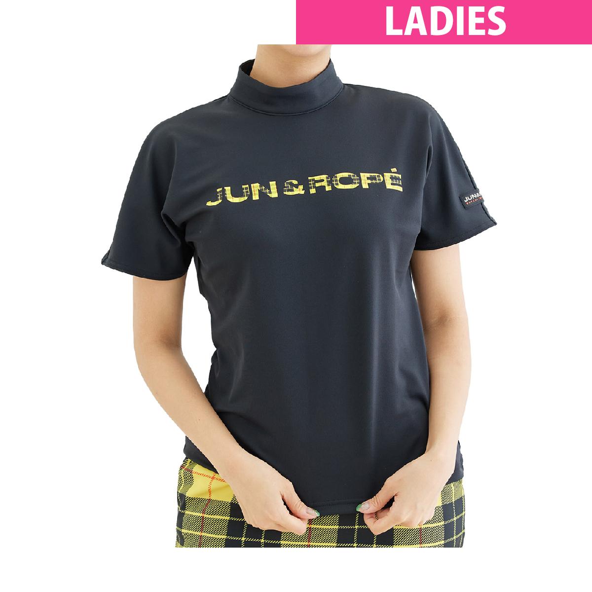 【楽天市場】ジュン アンド ロペ JUN & ROPE リブモック ロゴゆる ストレッチ4分半袖シャツ レディス：GDOゴルフショップ 楽天市場店