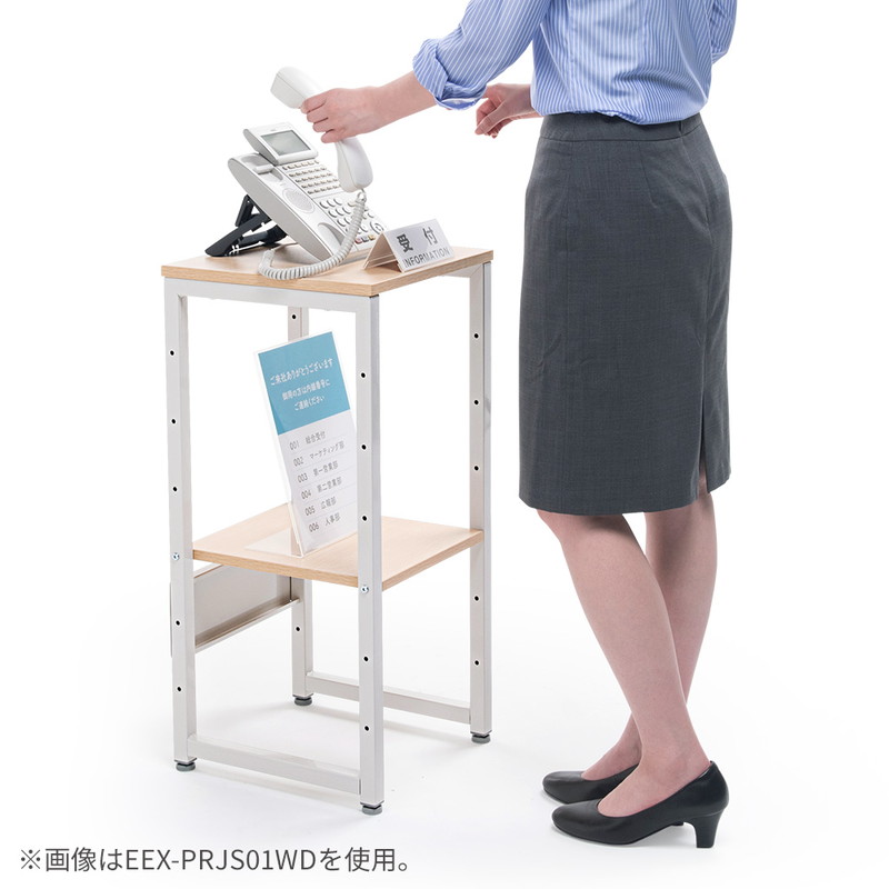 【楽天市場】【クーポン配布中】電話台 FAX 受付 脇机 置台 マルチスタンド コンパクト 2段 ダークブラウン EEX-PRJS01DBR：激安アウトレット店