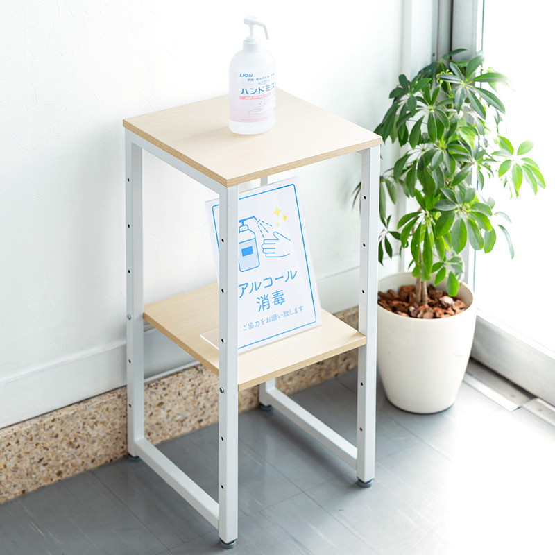 【楽天市場】【クーポン配布中】消毒液台 アルコール ポンプ ボトル マルチスタンド コンパクト 2段 木製天板 EEX-PRJS01WD：激安アウトレット店