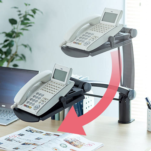【楽天市場】テレフォンスタンド 電話台 テレフォンアーム ハイタイプ オフィス 回転 高さ調節 クランプ式 ブラック EEX-TLA01BK：激安アウトレット店