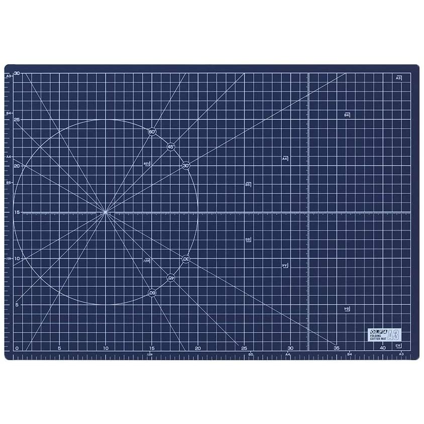 【楽天市場】【メール便発送可】オルファ 223BNV ふたつ折りカッターマットA3 ネイビー OLFA※メール便をご希望の方は、ご注文手続画面の配送方法より「追跡可能メール便」をご選択ください ...