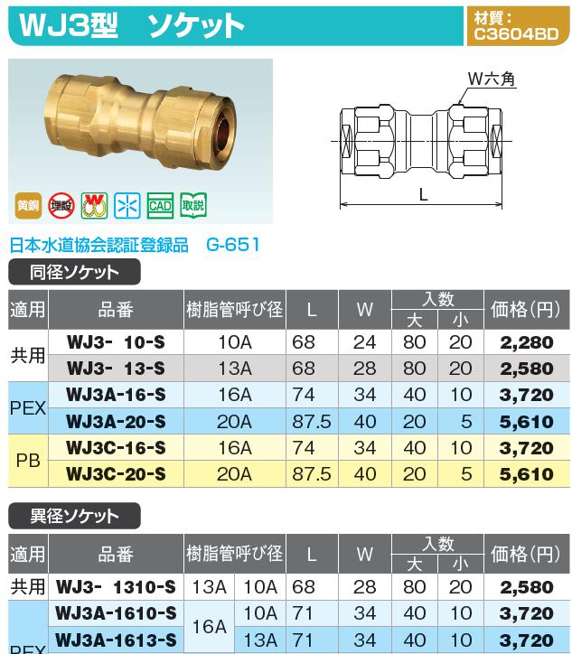 【楽天市場】☆あす楽対応☆ WJ3-13-S オンダ 架橋ポリ ソケット 架橋ポリ13mm WJ3型 ダブルロックジョイント 埋設不可：現場屋 ...