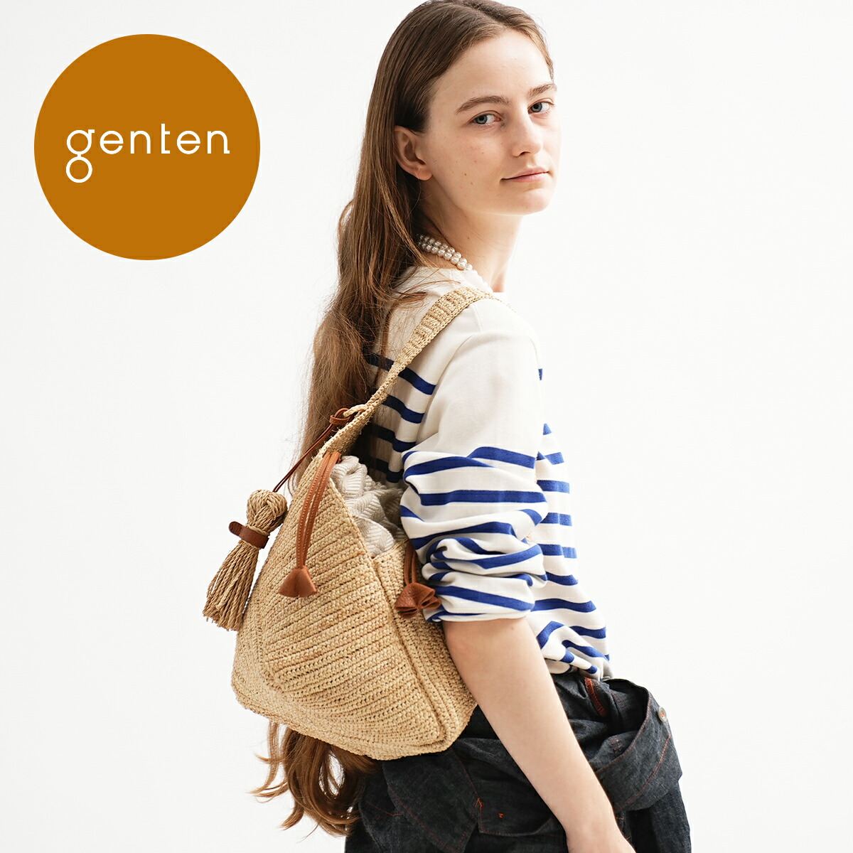 【楽天市場】【ゲンテン公式】 genten 44626 フェーリエ ワンハンドルラフィアバッグ レディース トートバッグ 軽量：genten公式ショップ