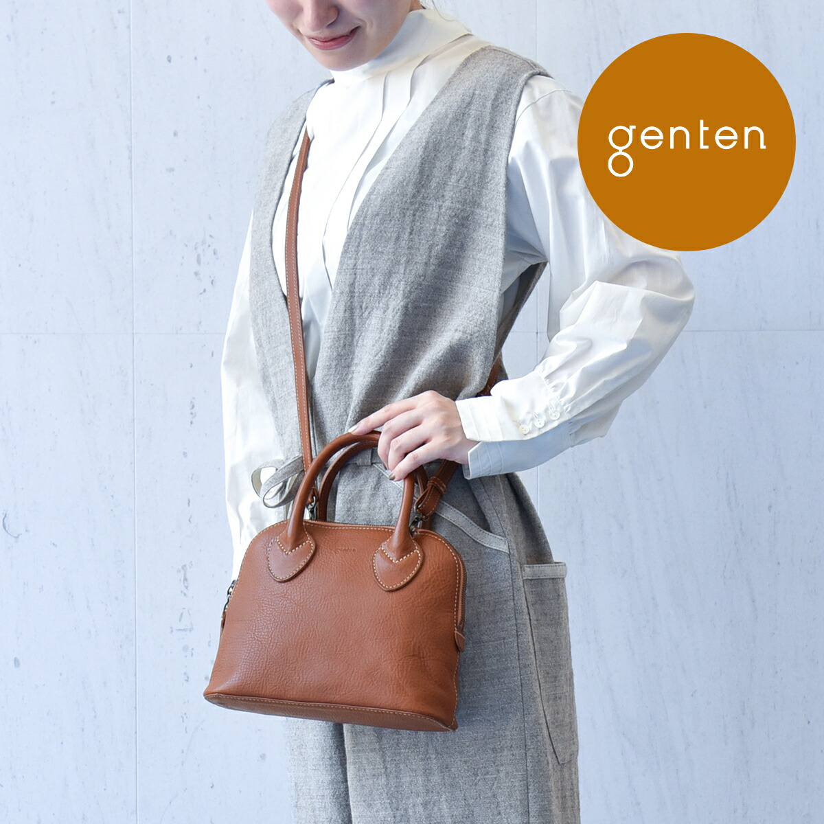 【楽天市場】【ゲンテン公式】 genten 44025 ゲンテン ミネルヴァ ミニボストン新型★レザーバッグ レディース 大人 エレガント 本革ショルダーバッグ 斜めがけ 肩がけ イタリアン ...