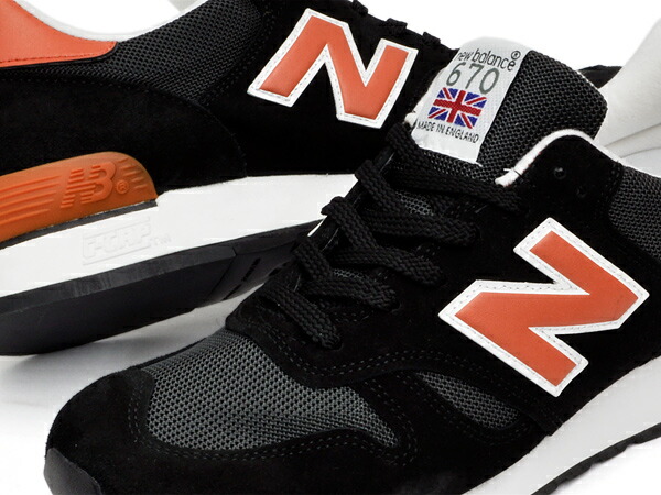 【楽天市場】NEW BALANCE M670 SKO【ニューバランス M670 メイド イン イングランド】BLACK / ORANGE ...