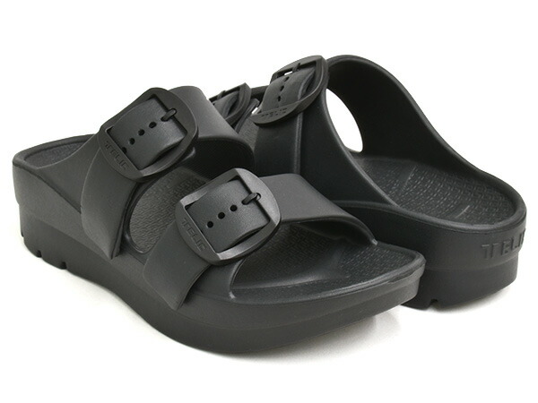 【楽天市場】TELIC W-BUCKLE【テリック ダブリュー バックル】【リカバリー サンダル スライド アフタースポーツ 厚底 ブラック ...
